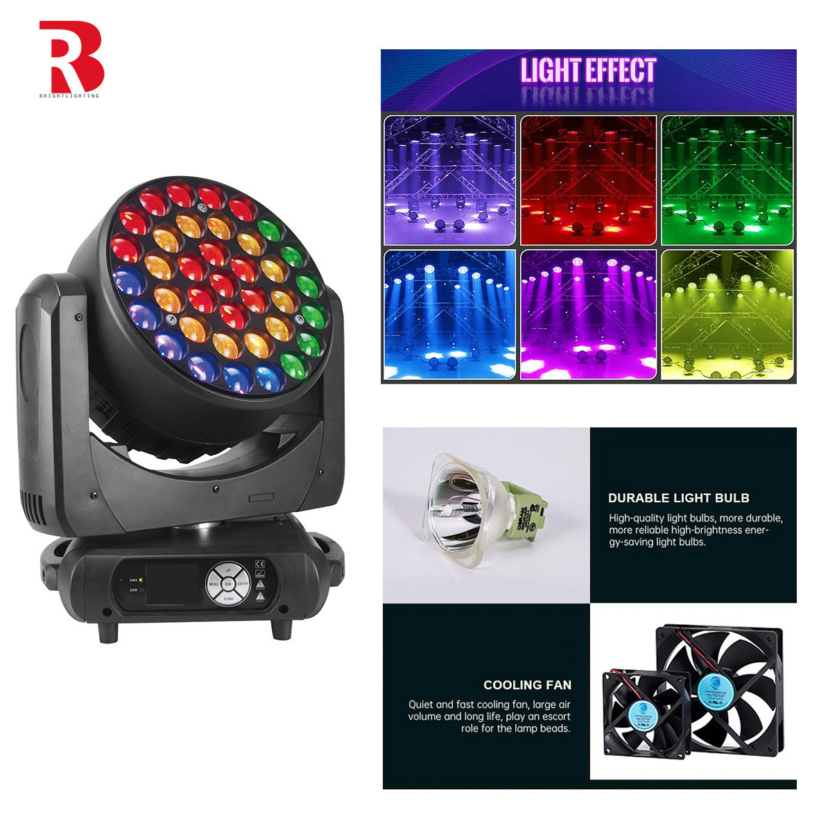 600W DMX512 RGBW 4in1 Stage LED Wash Zoom Moving Head Light For Show ...